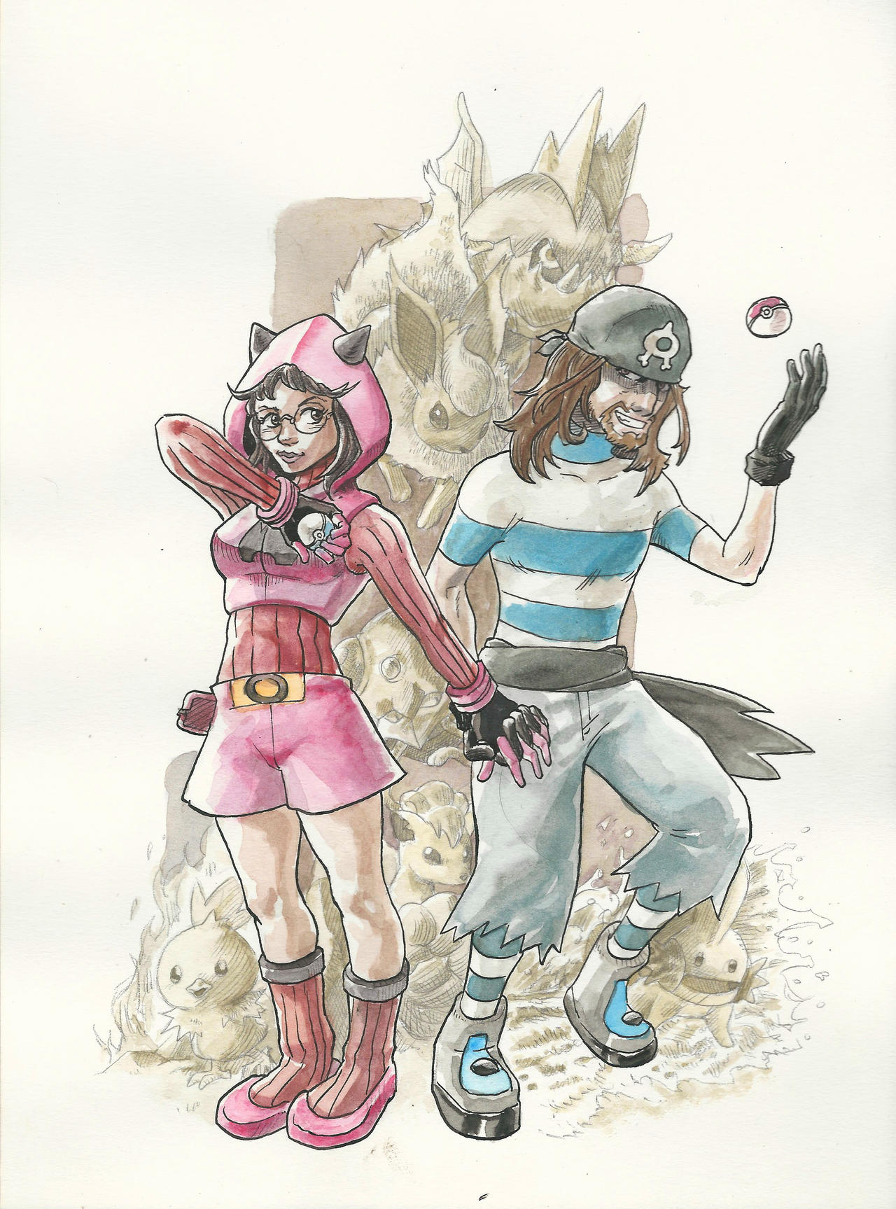 Team Aqua And Team Magma Couple By Diegooruga On Deviantart