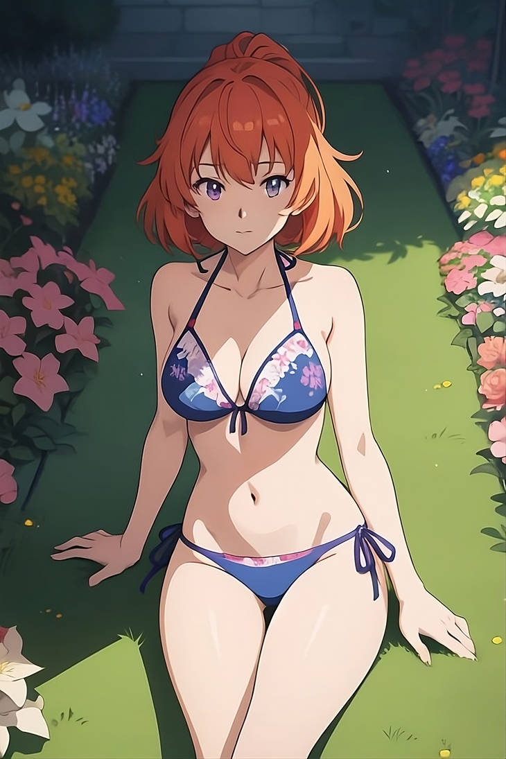 Anime Art Of A Chinese Girl In A Flower Bikini By Quincyjazimar13 On Deviantart