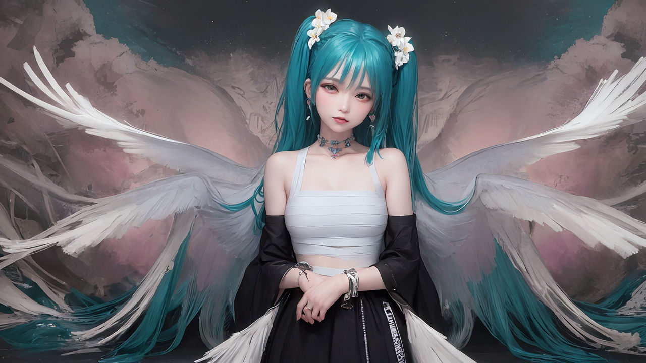 Ai Art Angel Hatsune Miku By Kowaiihamster On Deviantart