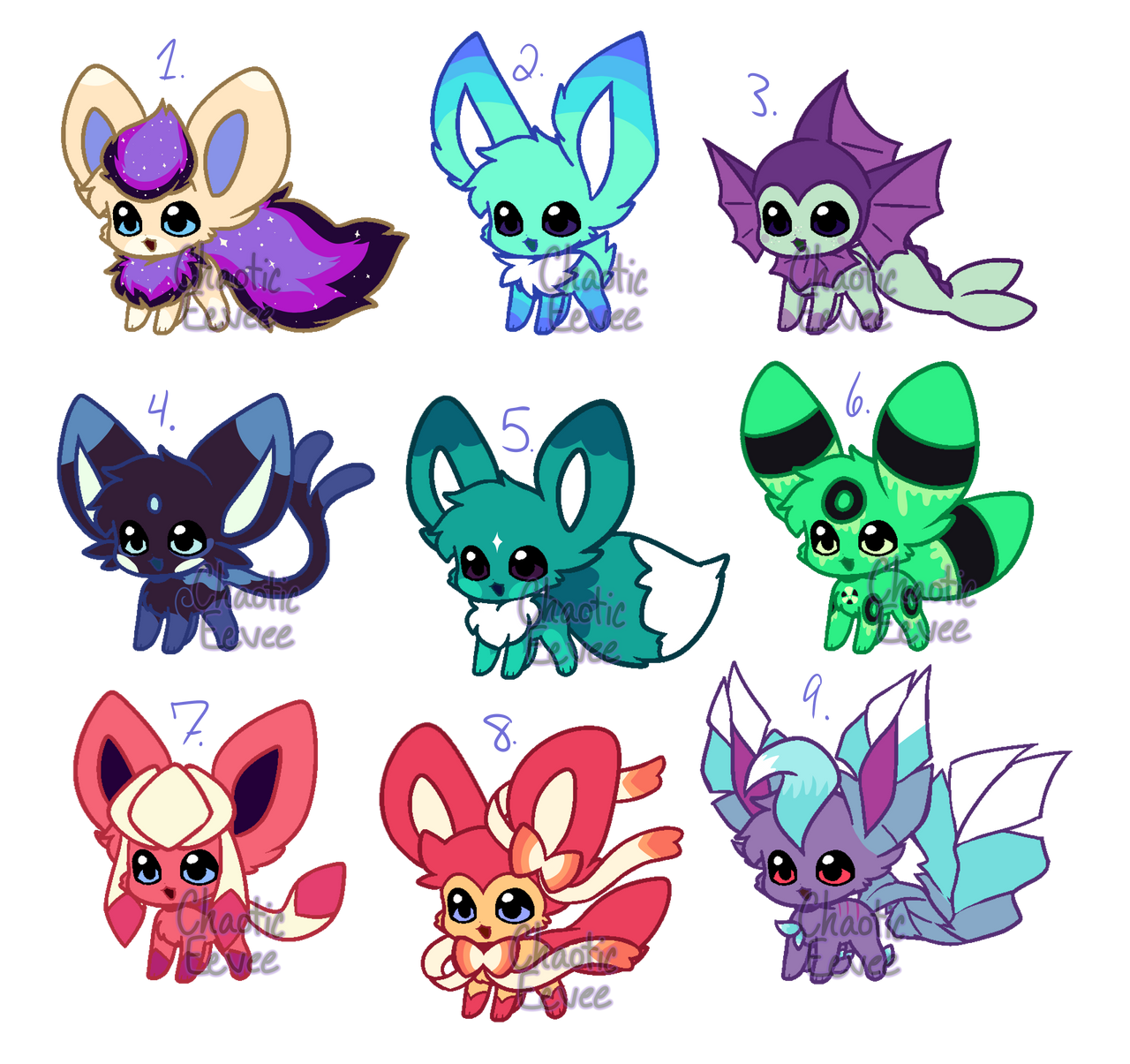 Chibi Eevee Batch Closed By Chaoticeevee On Deviantart