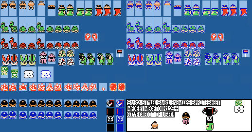 SMB2-Styled SMB1 Enemies Spritesheet by MegaToon1234 on DeviantArt SMB2-Styled SMB1 Enemies Spritesheet by MegaToon1234 on DeviantArt