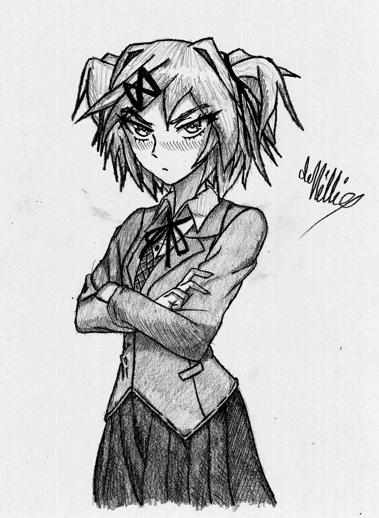Ddlc Natsuki Sketch By Daviddv1202 On Deviantart