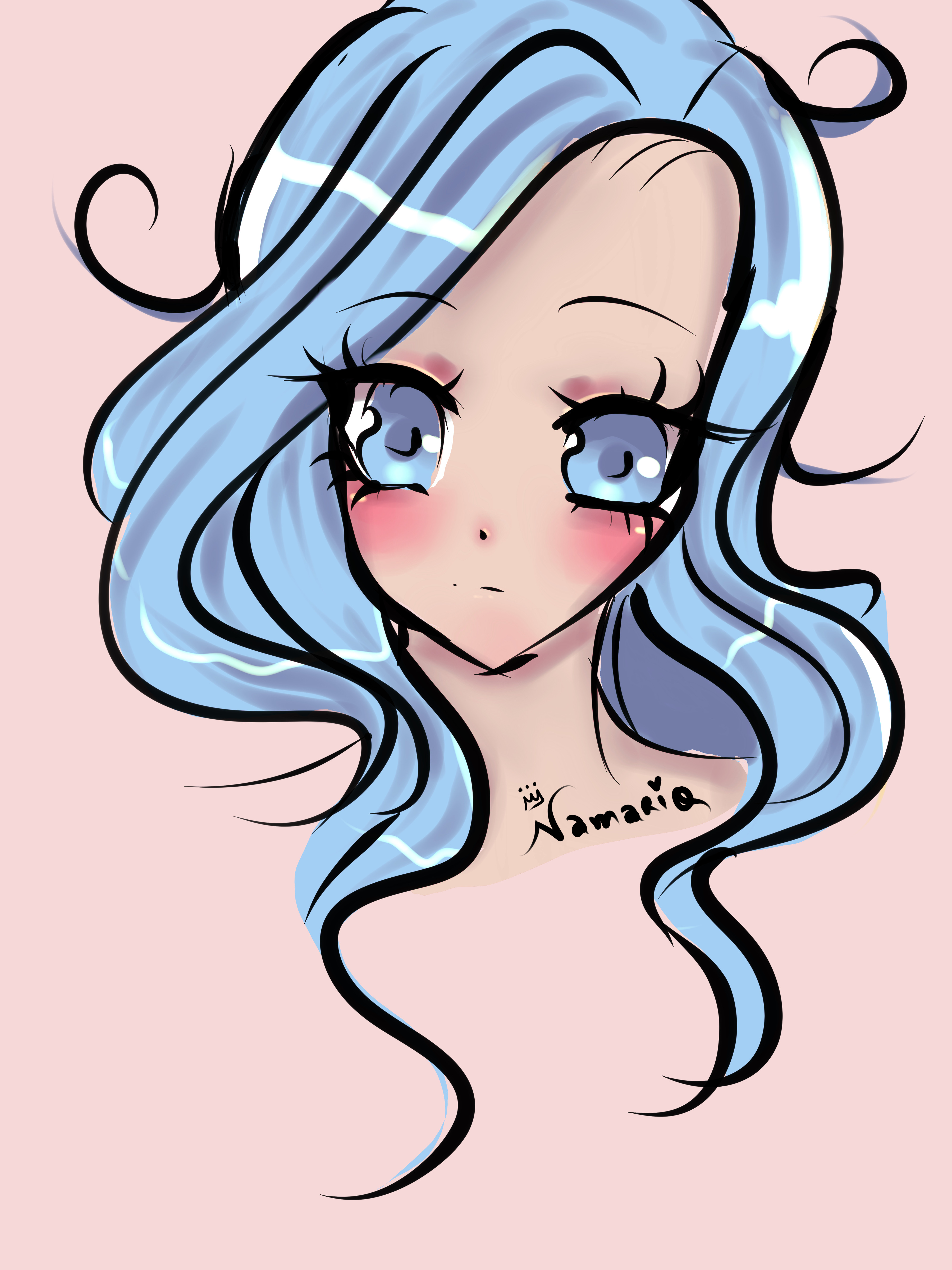 Blue Anime Girl By 666lordnam666 On Deviantart