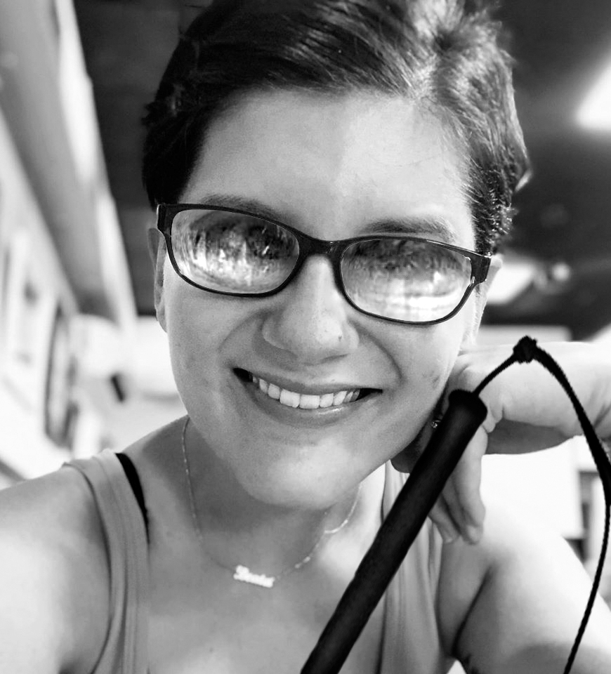 A Girl With Cataract Glasses And A White Cane By Bobbylaurel On Deviantart