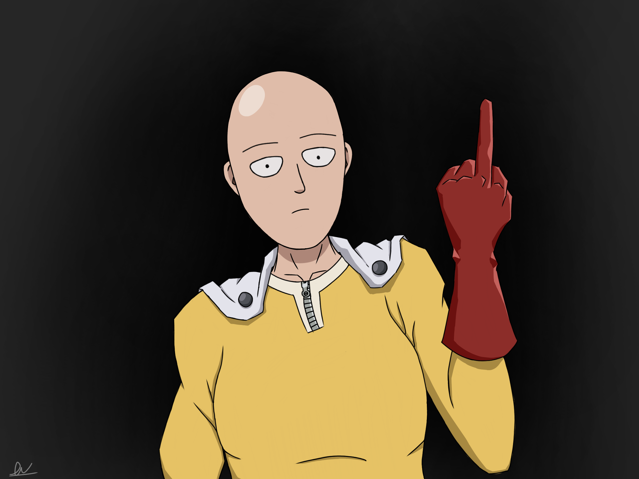 Saitama Middle Finger By The Masked Psycho On Deviantart
