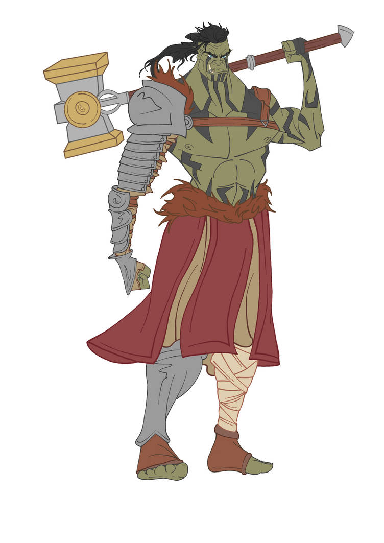Dnd Character Orgrim The Half Orc Barbarian By Obtusestrawberry On Deviantart