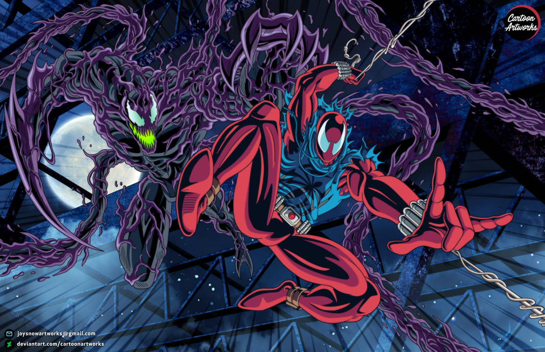 Scarlet Spider Vs Symbiote Oc Commission By Cartoonartworks On Deviantart