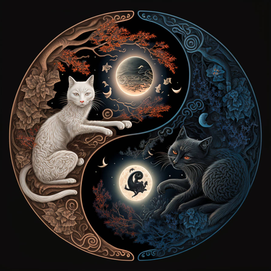 Mythical cats yin yang by NikotTroou on DeviantArt Mythical cats yin yang by NikotTroou on DeviantArt