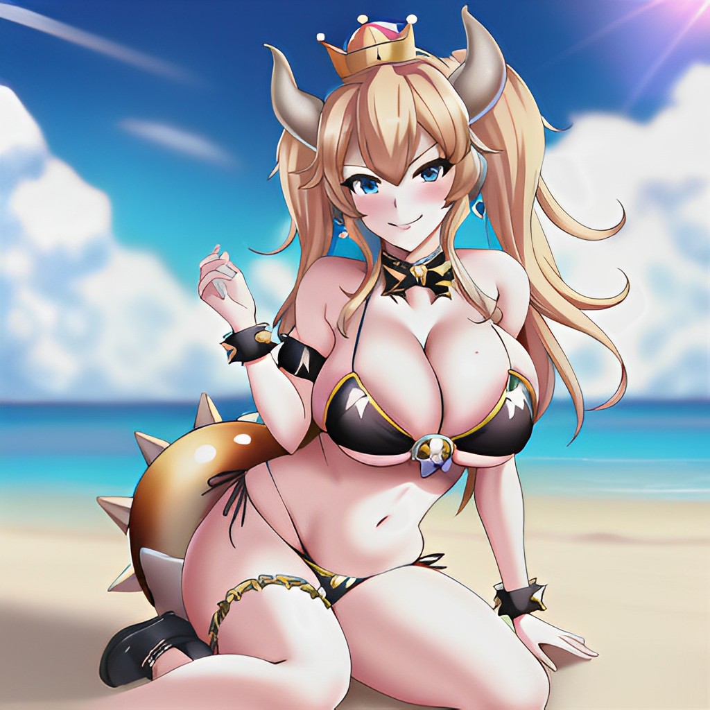 Bowsette Beach Babe By Stoneificaunt On Deviantart