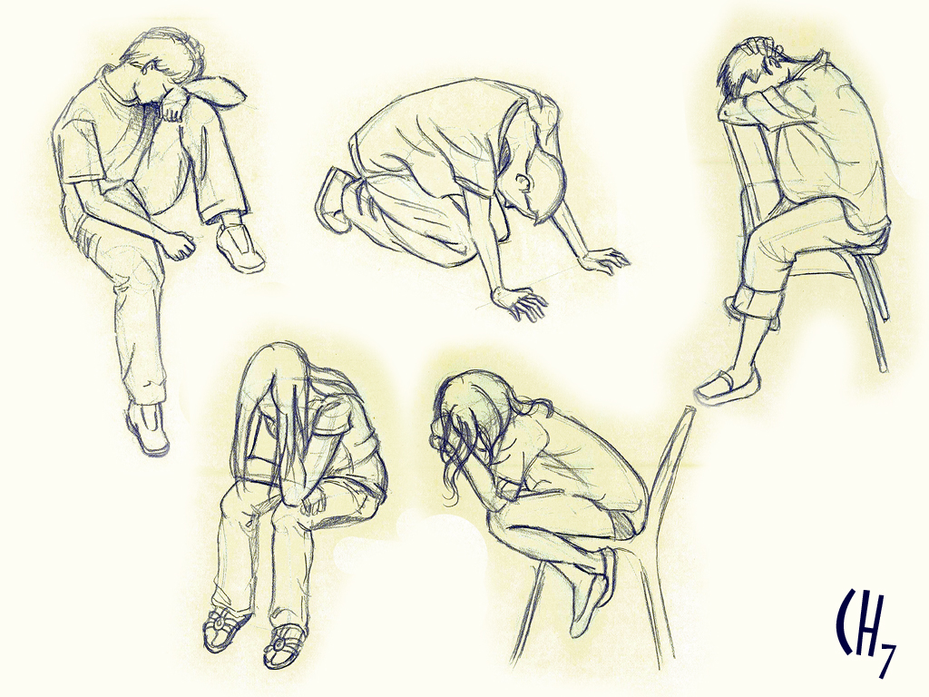 Sad Poses For Drawing