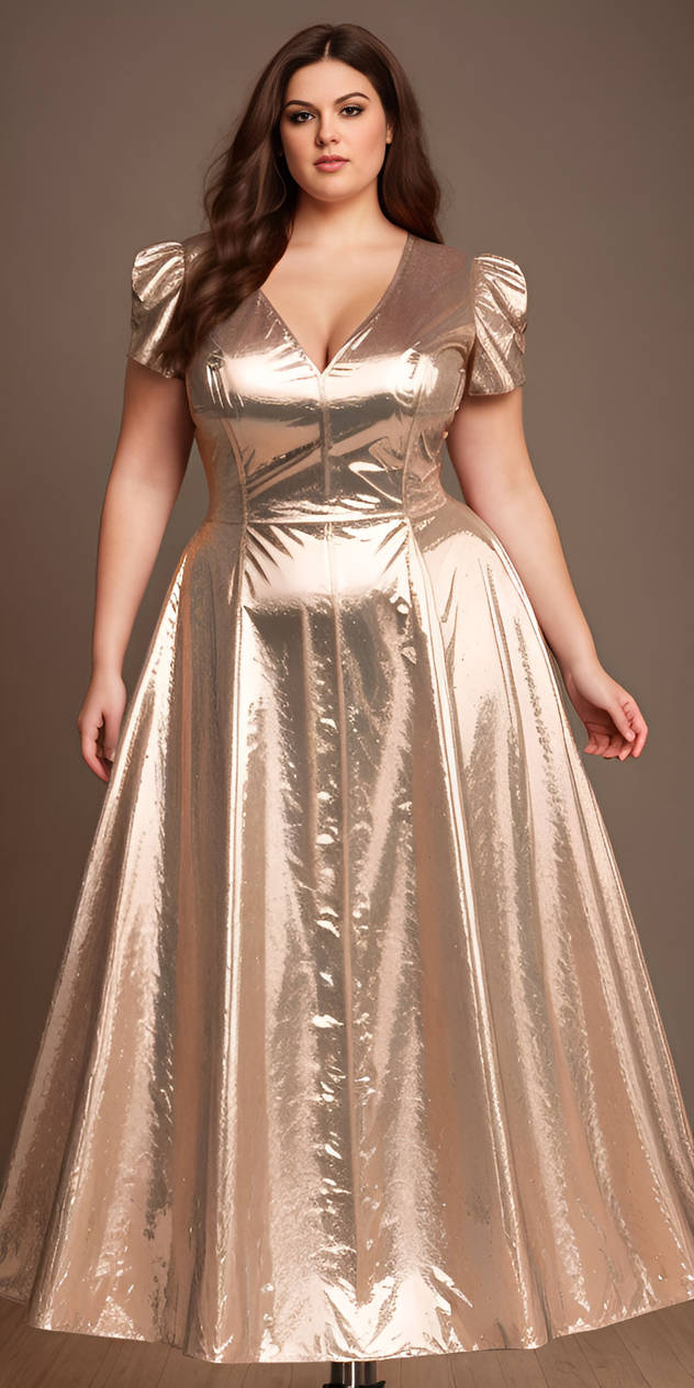 Fullfigured Woman Wearing Chrome Patentleather Vic By Kathrin Inaka On