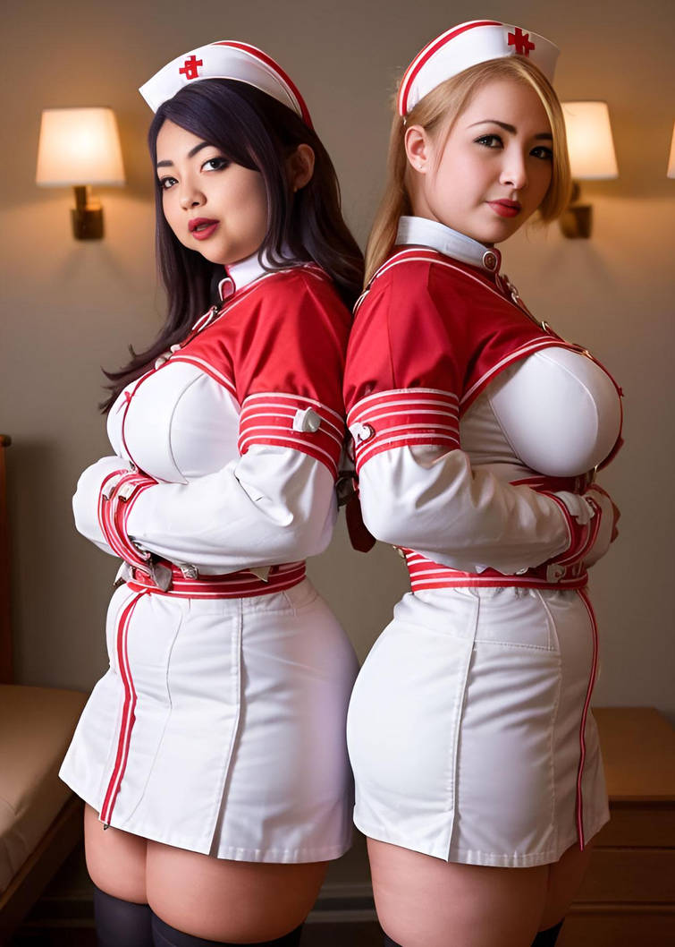 2 Curvy Nurses Wearing Microskirt Straitjacket Nos By Kathrin Inaka On