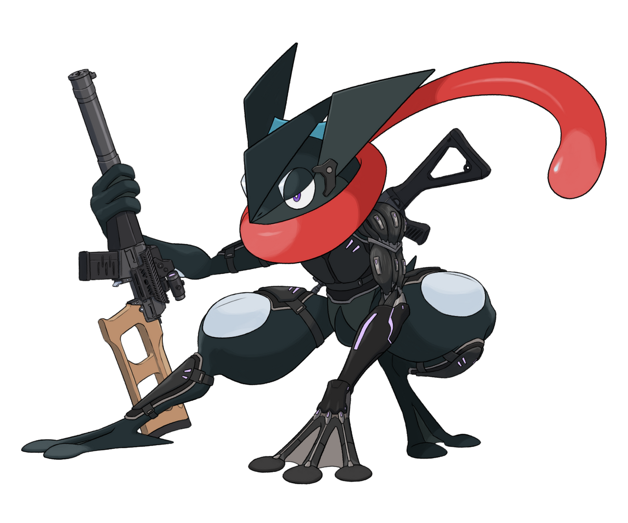 Cyber Greninja Commission By Thegraffitisoul On Deviantart