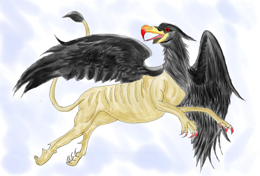 Black winged gryphon by Shutsumon on DeviantArt