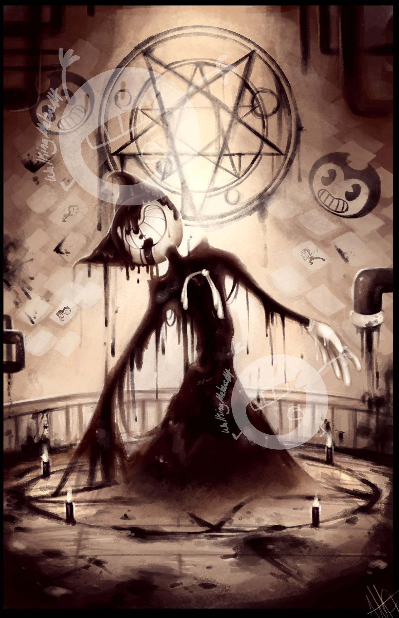 Rising Ink Bendy The Ink Demon By Walkingmelonsaaa On Deviantart