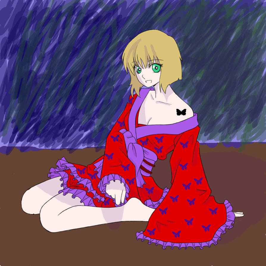 Yukata Girl Color By Curseofpogo On Deviantart