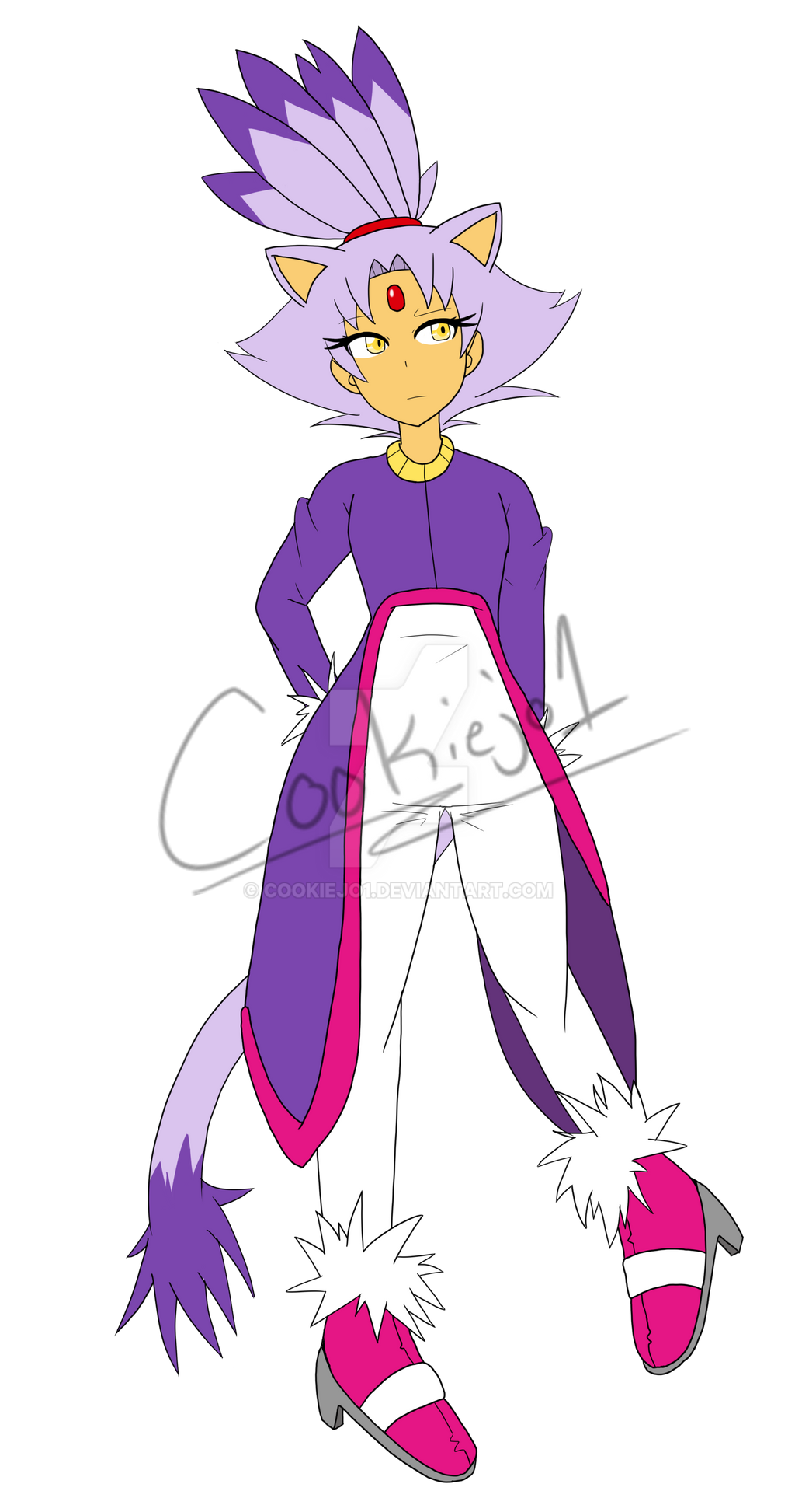 Human Blaze The Cat By Cookiejo1 On Deviantart