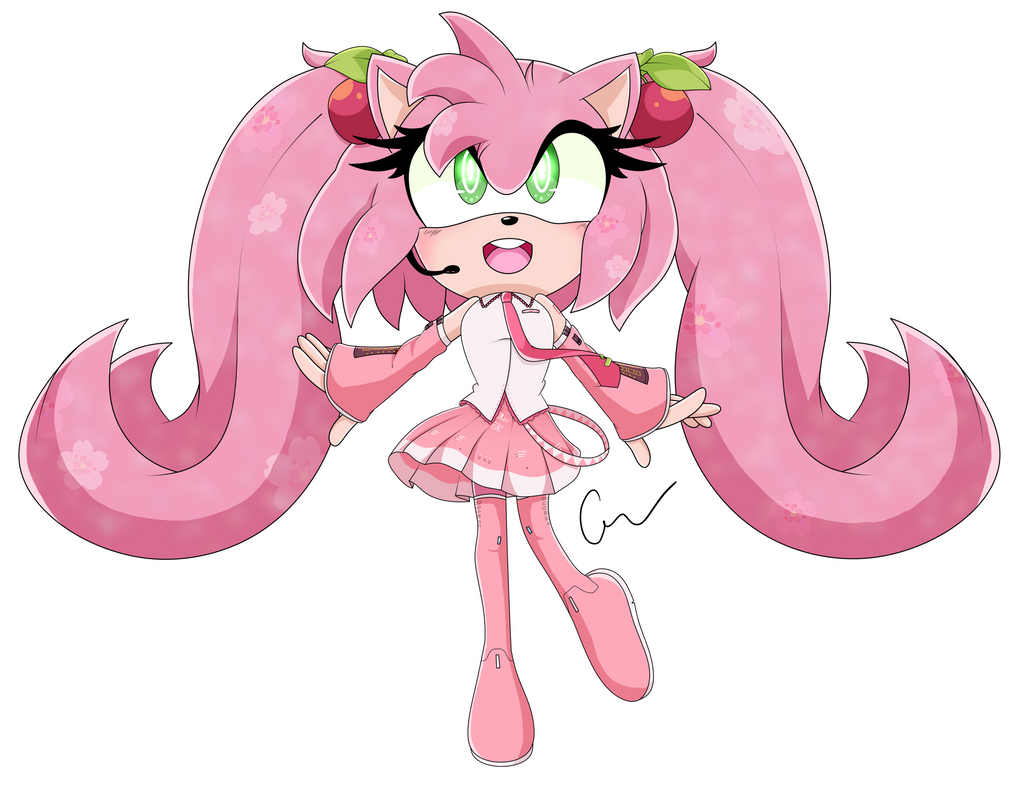 Sakura Miku Amy Rose By Thecookiejar13 On Deviantart