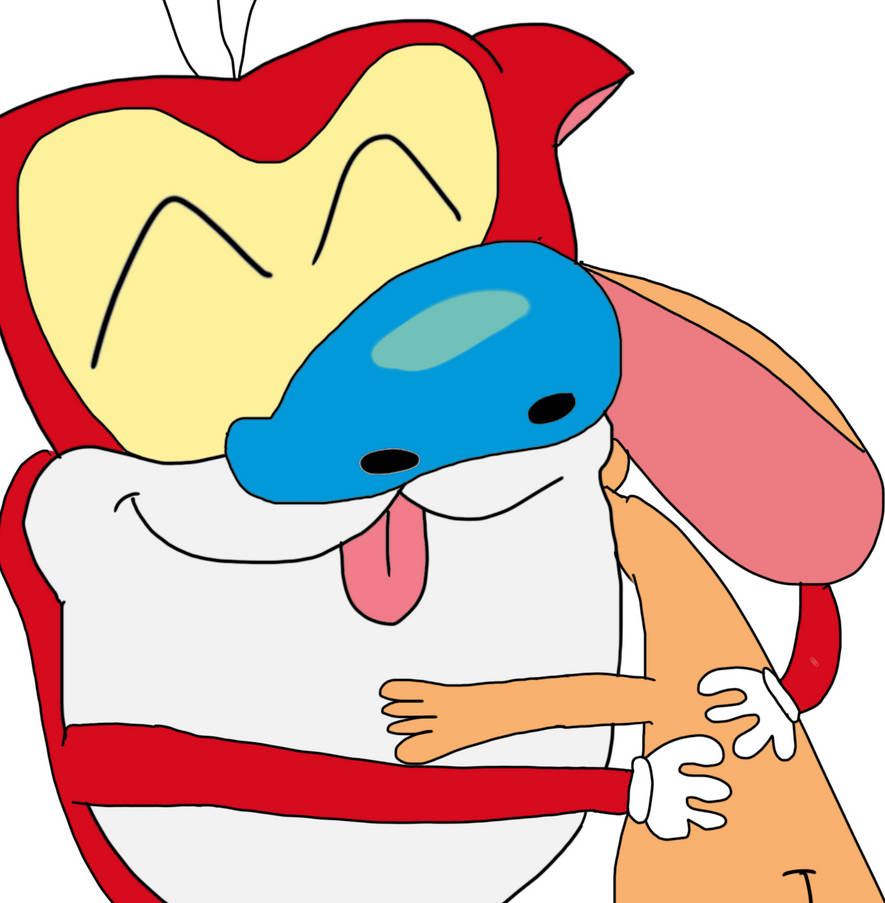 Ren And Stimpy Hugging It Out By Doodlebobthedrawing On Deviantart