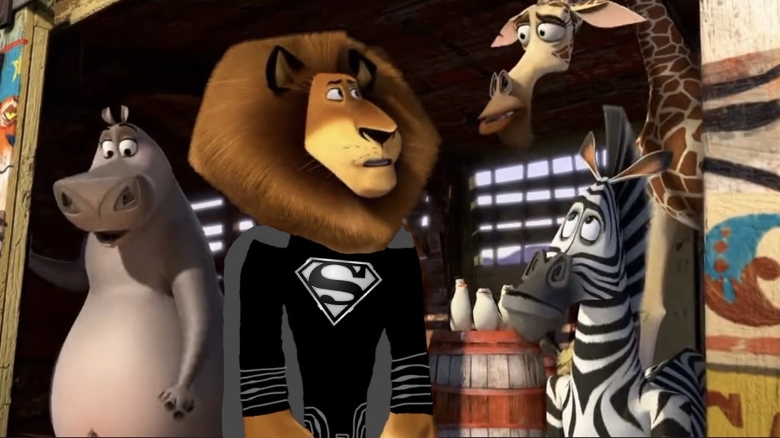 Madagascar 3 Alex The Lion As Superman Black Suit By Miguelucm On