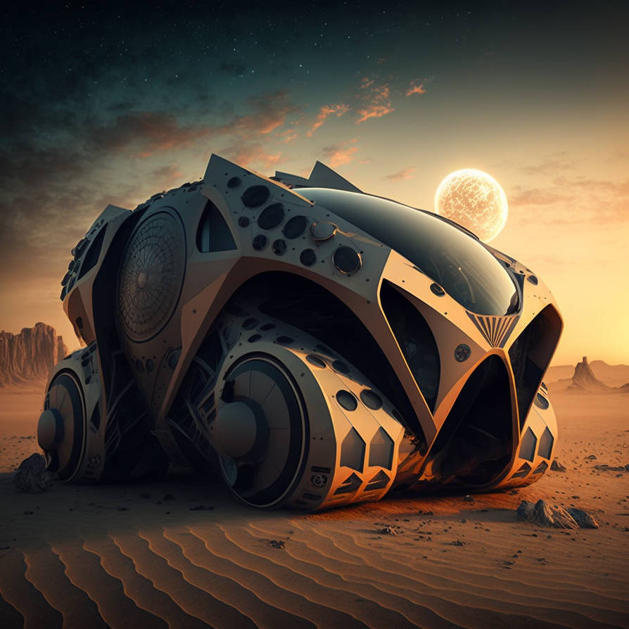 Futuristic Car On Desert Digital Art By Iamabdreal On Deviantart