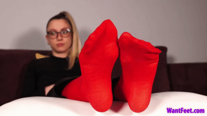 Viky Red Nylon Feet By Wantfeetcom On Deviantart