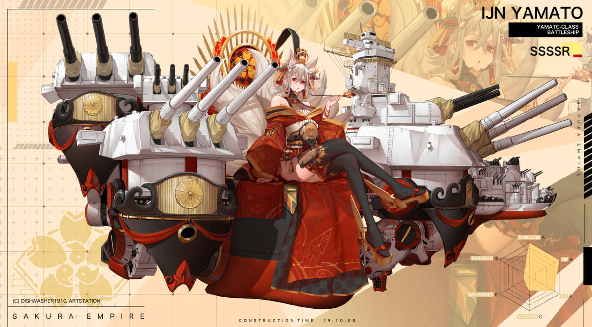 Yamato - Azur Lane fandesign by dishwasher1910 on DeviantArt Yamato - Azur Lane fandesign by dishwasher1910 on DeviantArt