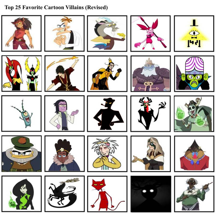 Top 25 Favorite Cartoon Villains Revised By Mlp Vs Capcom On Deviantart