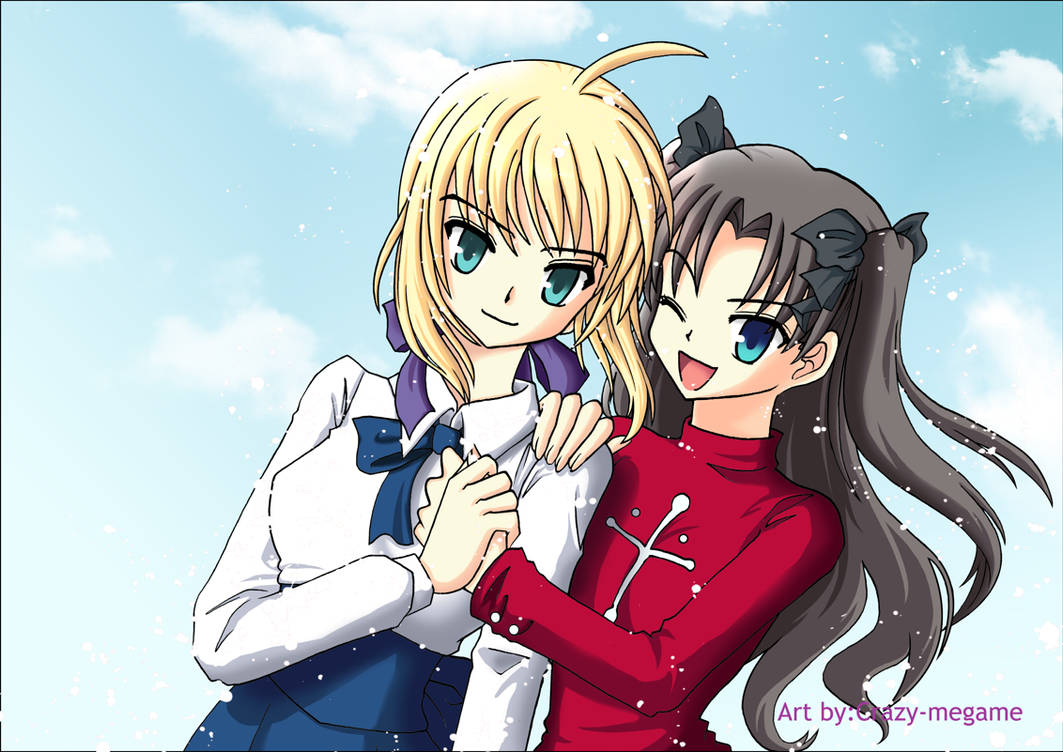 Fate Stay Night:Saber and Rin by Crazy-megame on DeviantArt