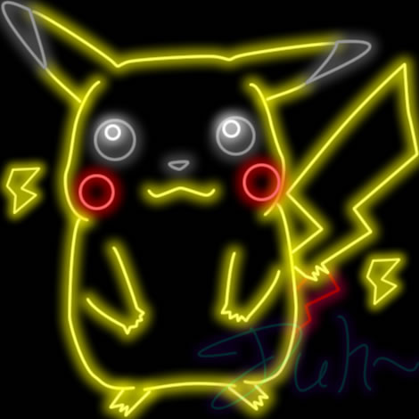Neon Pikachu by FMAnarutoDUH on DeviantArt
