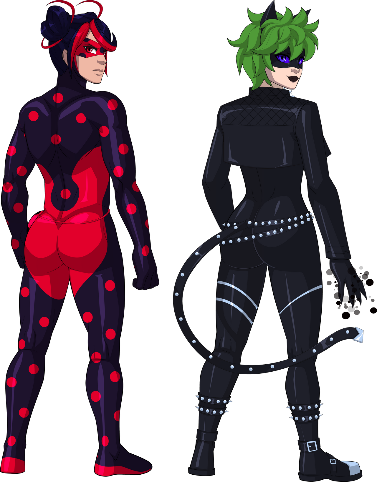 Shadybug And Claw Noir Rule 63 Back View By Sparks220stars On Deviantart