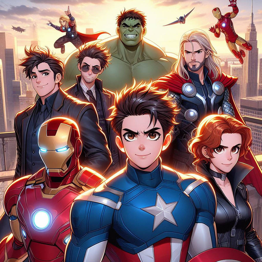 Avengers In Anime Style By Darkstig On Deviantart