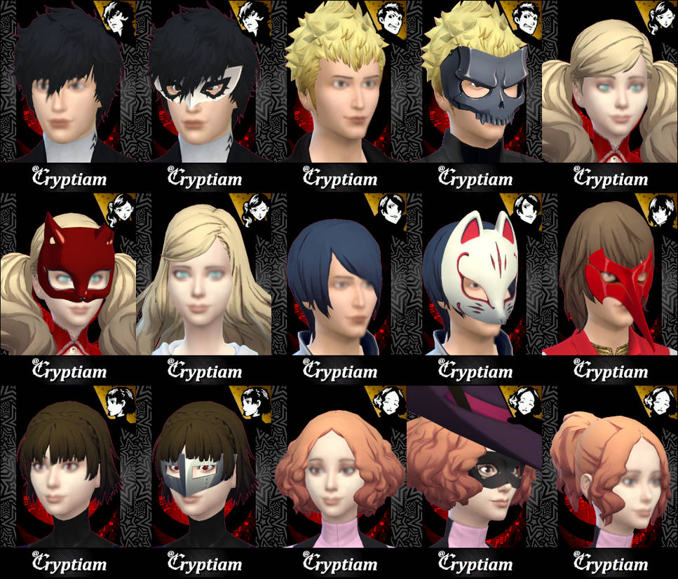 Sims 4 CC - Persona 5: Phantom Thieves hair pack by Cryptiam on DeviantArt Sims 4 CC - Persona 5: Phantom Thieves hair pack by Cryptiam on DeviantArt