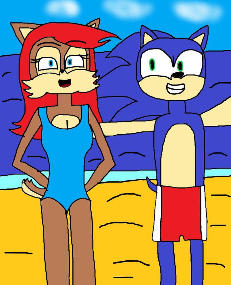 Sonic And Sally Beach Selfie By Waterfan55 On Deviantart
