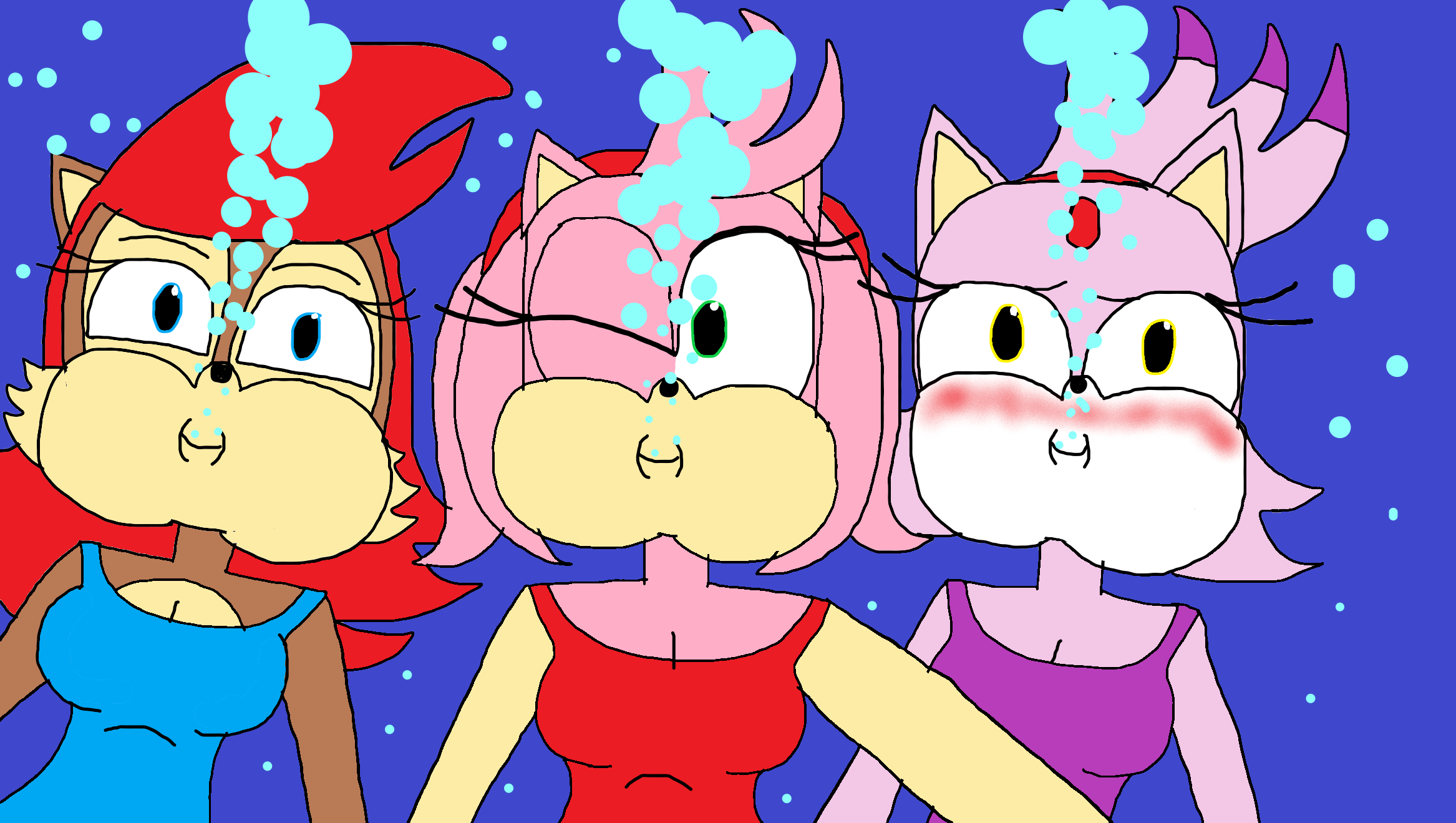 Amy Blaze And Sally Selfie But Underwater By Waterfan55 On Deviantart