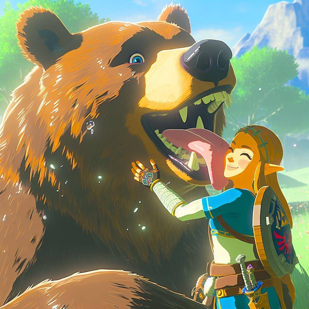 Bear Licks Zeldas Face In Botw By Hotshot1599 On Deviantart