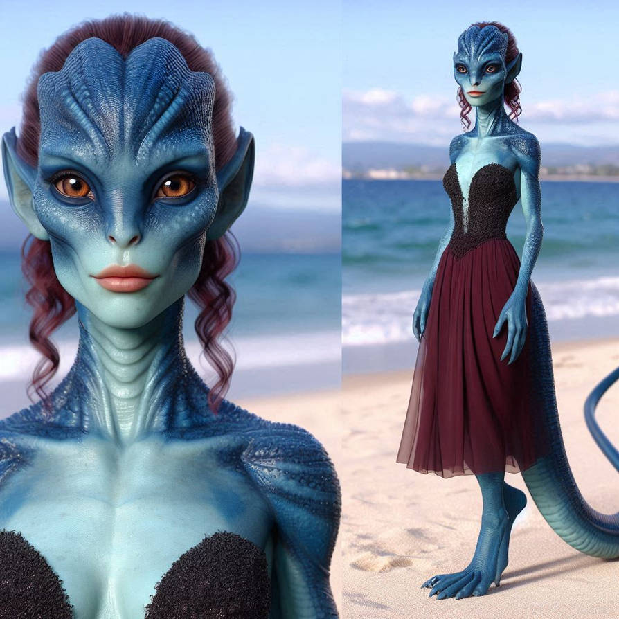 Blue Reptilian Woman by scooterw on DeviantArt Blue Reptilian Woman by scooterw on DeviantArt