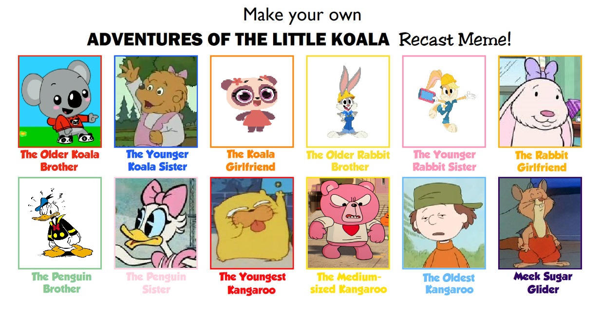 My Adventures Of The Little Koala Cast Meme by aliskakutalchuk on ... My Adventures Of The Little Koala Cast Meme by aliskakutalchuk on ...