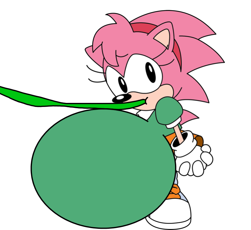 Classic Amy Rose Belly Inflation By Melchifanbitch On Deviantart
