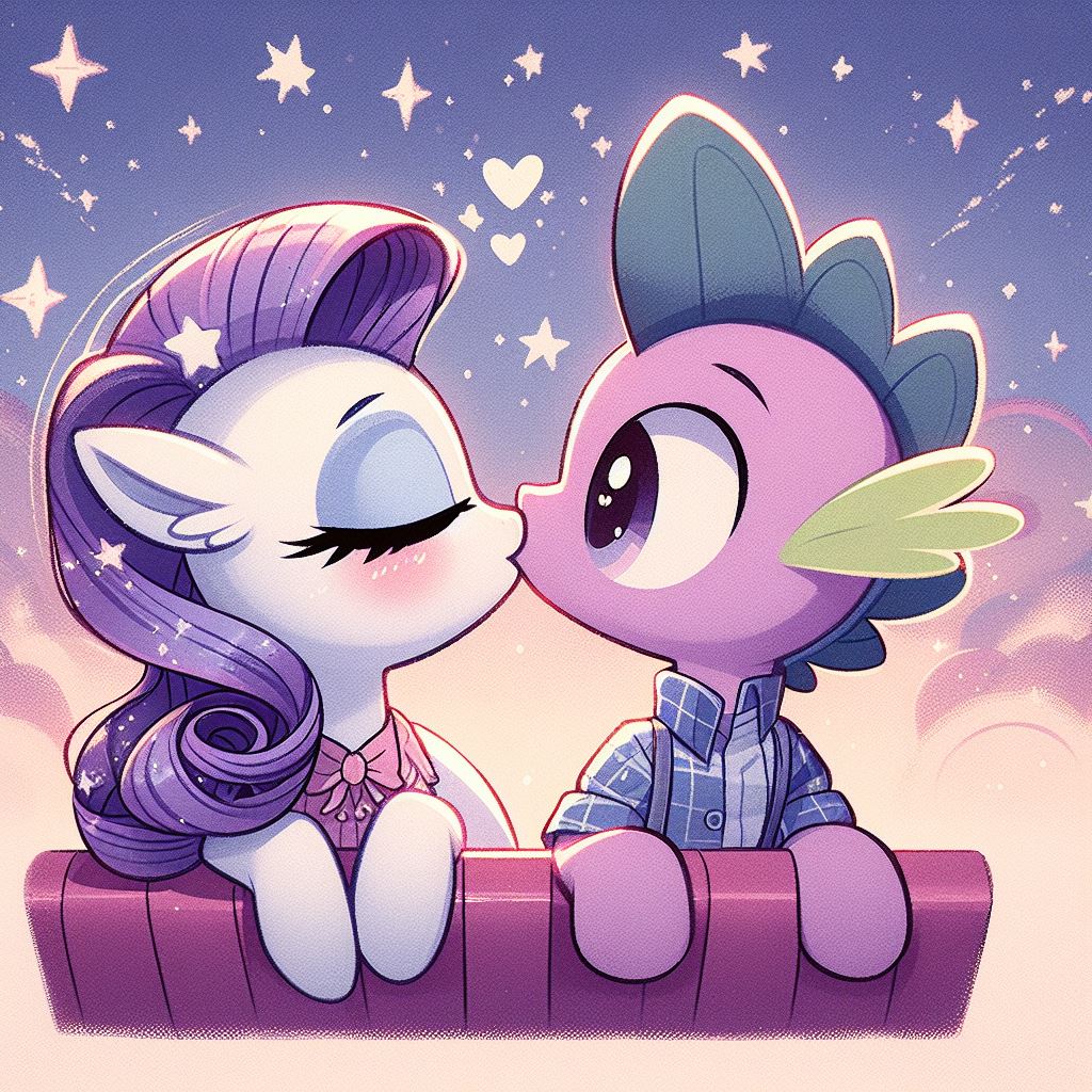 Spike And Rarity Kiss By Stitchfan08steven On Deviantart