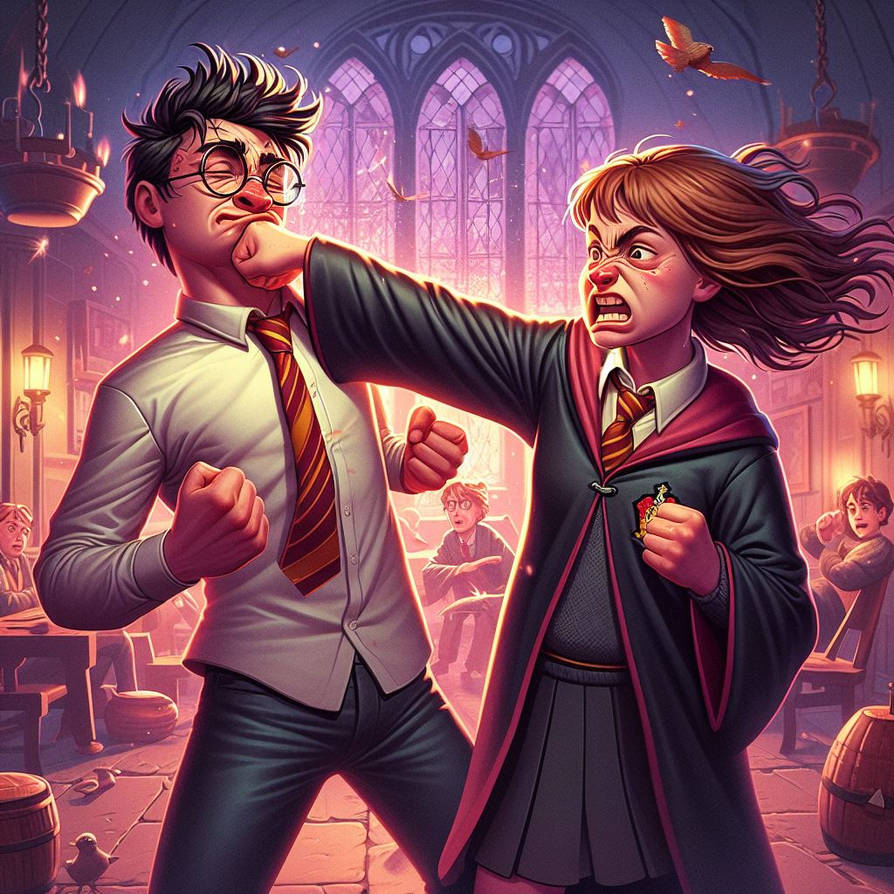 Hermione Punches Harry By Buffy2ville On Deviantart