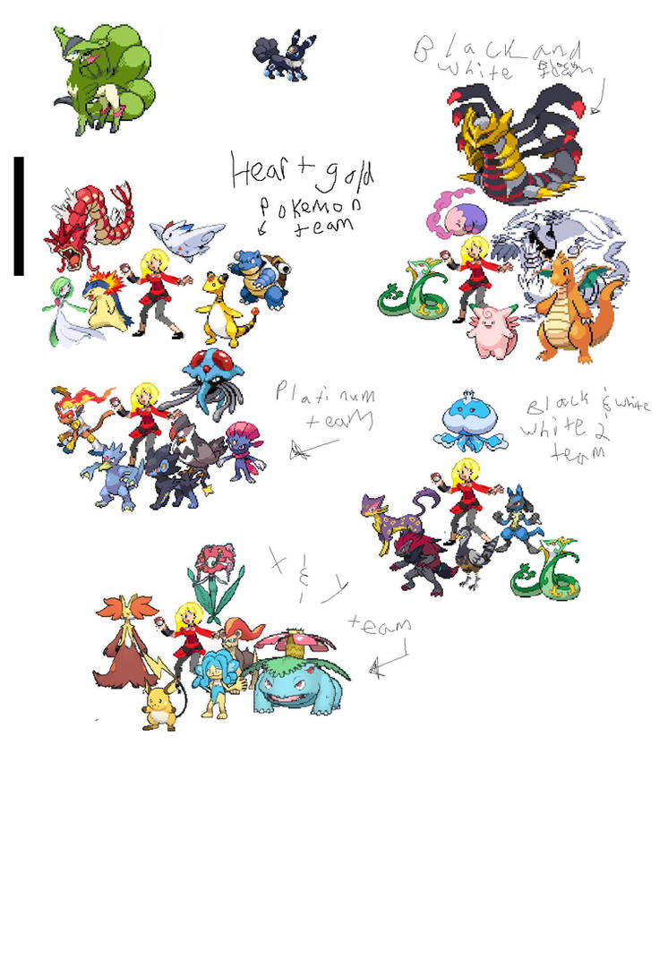 My Pokemon Team Generations And Some Sprite Fusion By Tasacherry On