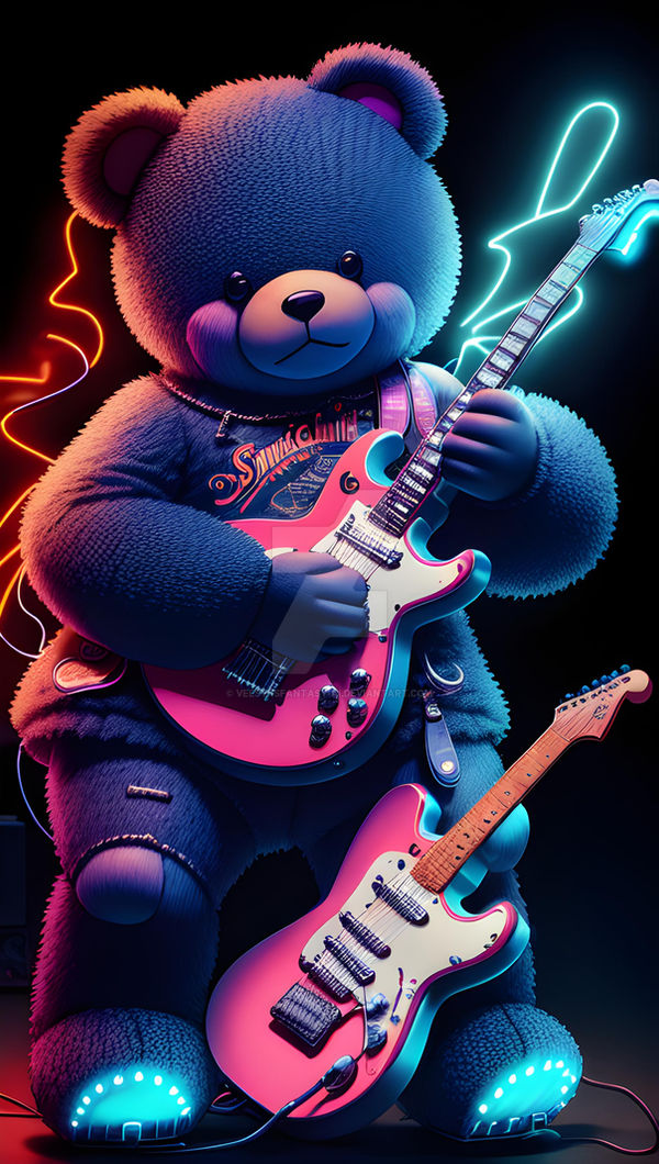Teddy Bear Playing The Guitar 2 By Veesyrsfantasy Ai On Deviantart