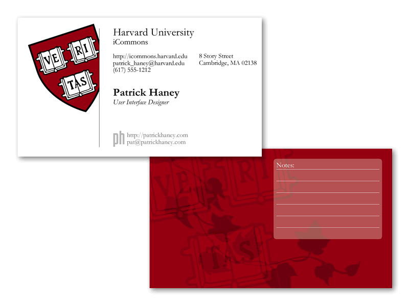 Harvard Business Card Mockup by splat on DeviantArt