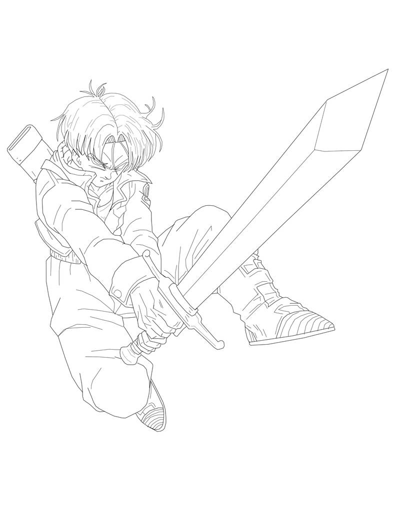 Future Trunks Lineart By Brusselthesaiyan On Deviantart