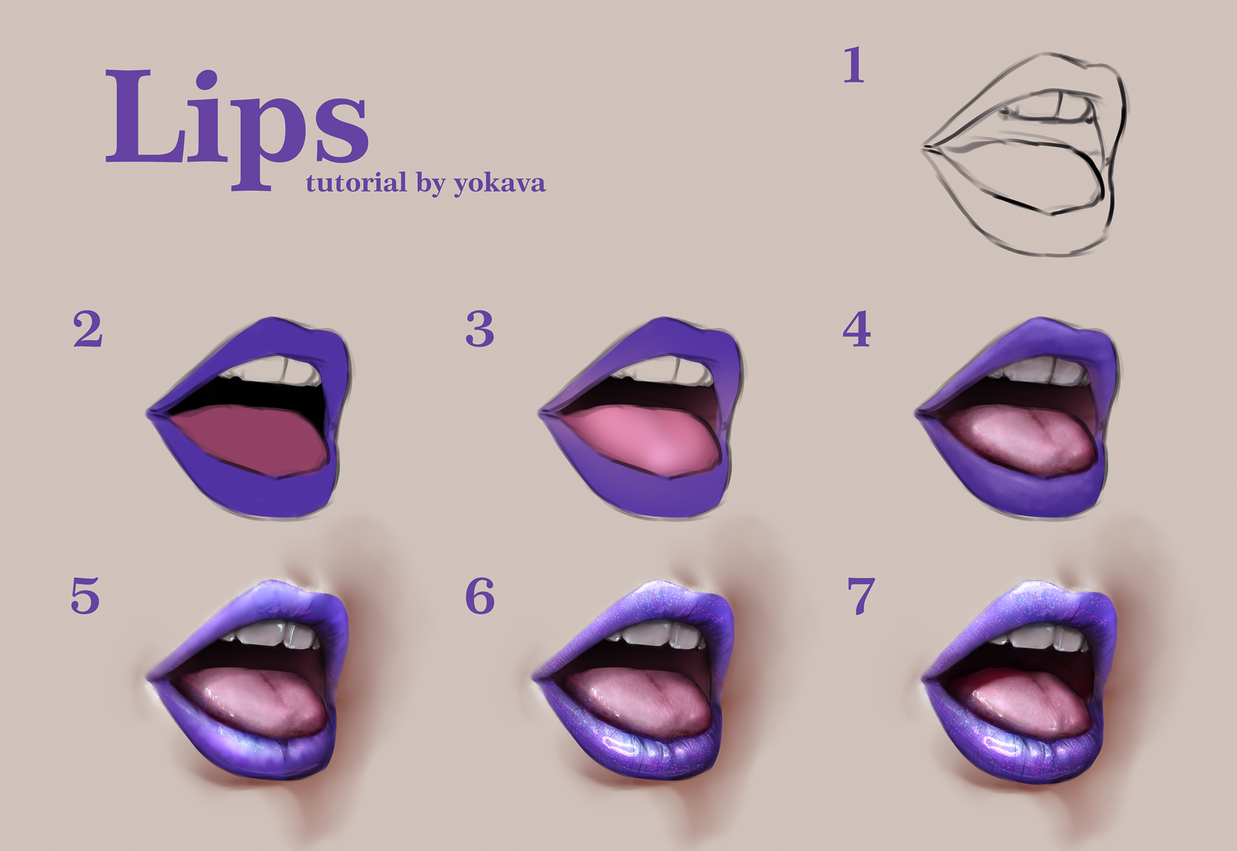 Lips Tutorial By Yokava On Deviantart