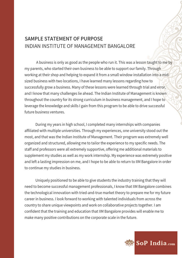 Statement Of Purpose For IIM Bangalore By SoPIndia On DeviantArt statement-of-purpose-for-iim-bangalore-by-sopindia-on-deviantart
