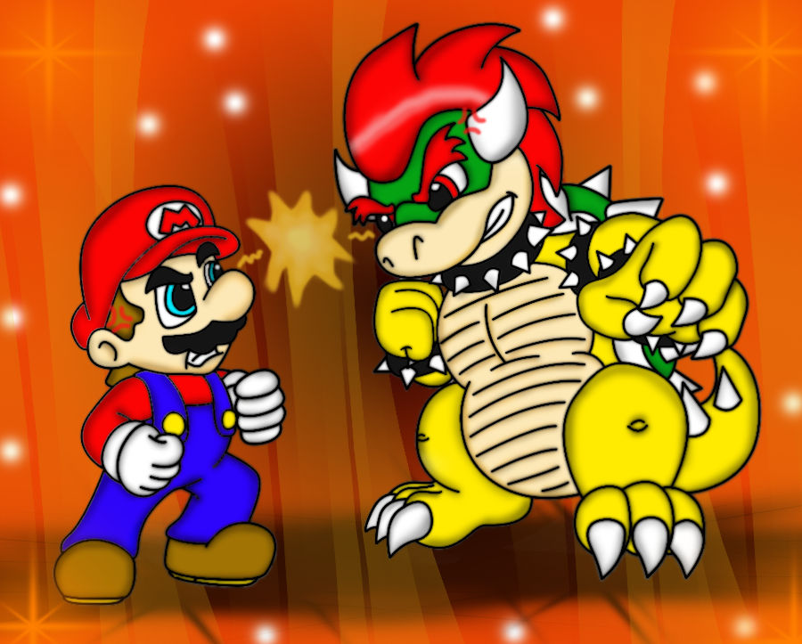 Mario V S Bowser Colored By Cerise Omega987 On Deviantart