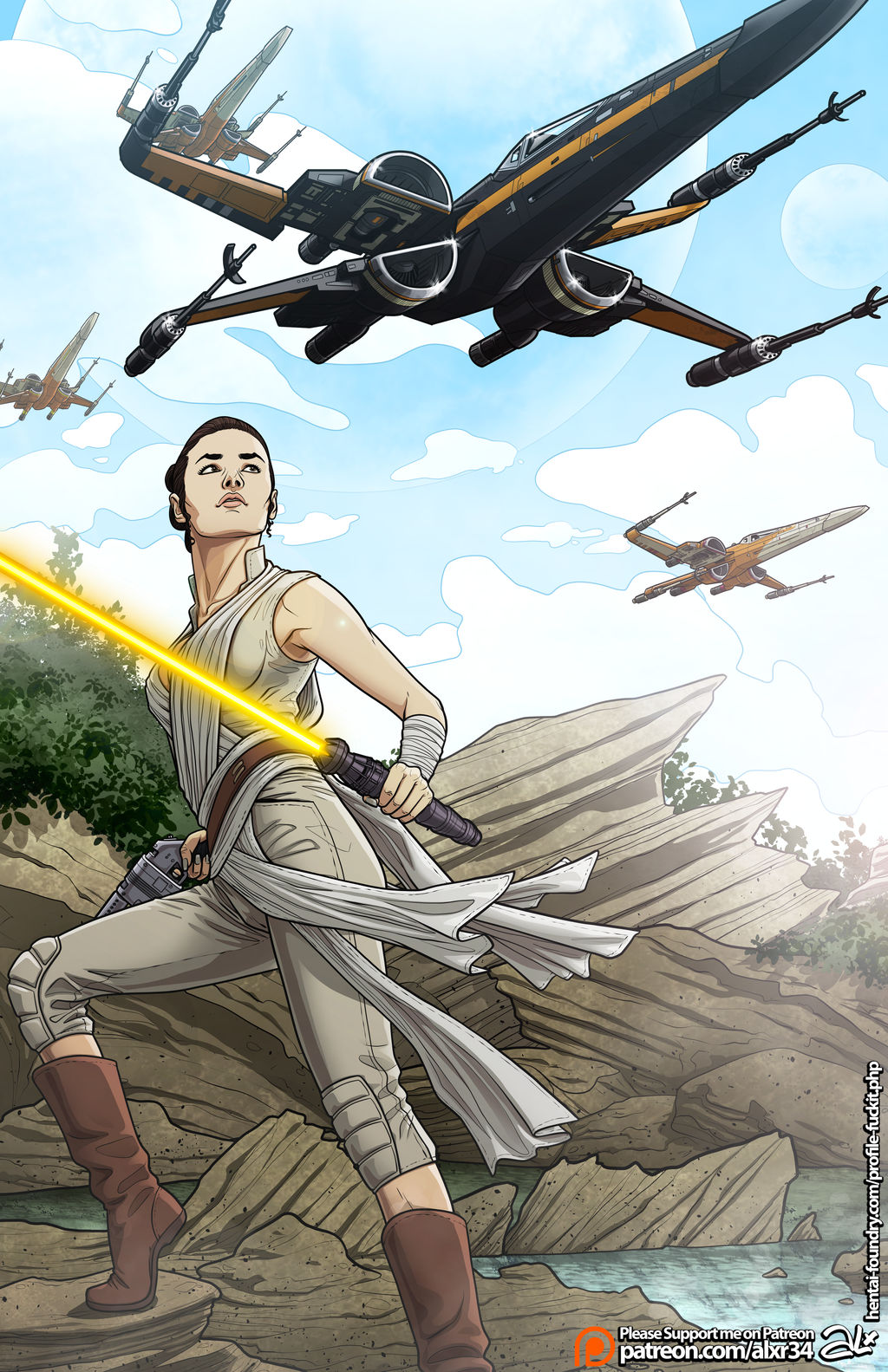 Rey And X Wings By Alexdeb On Deviantart