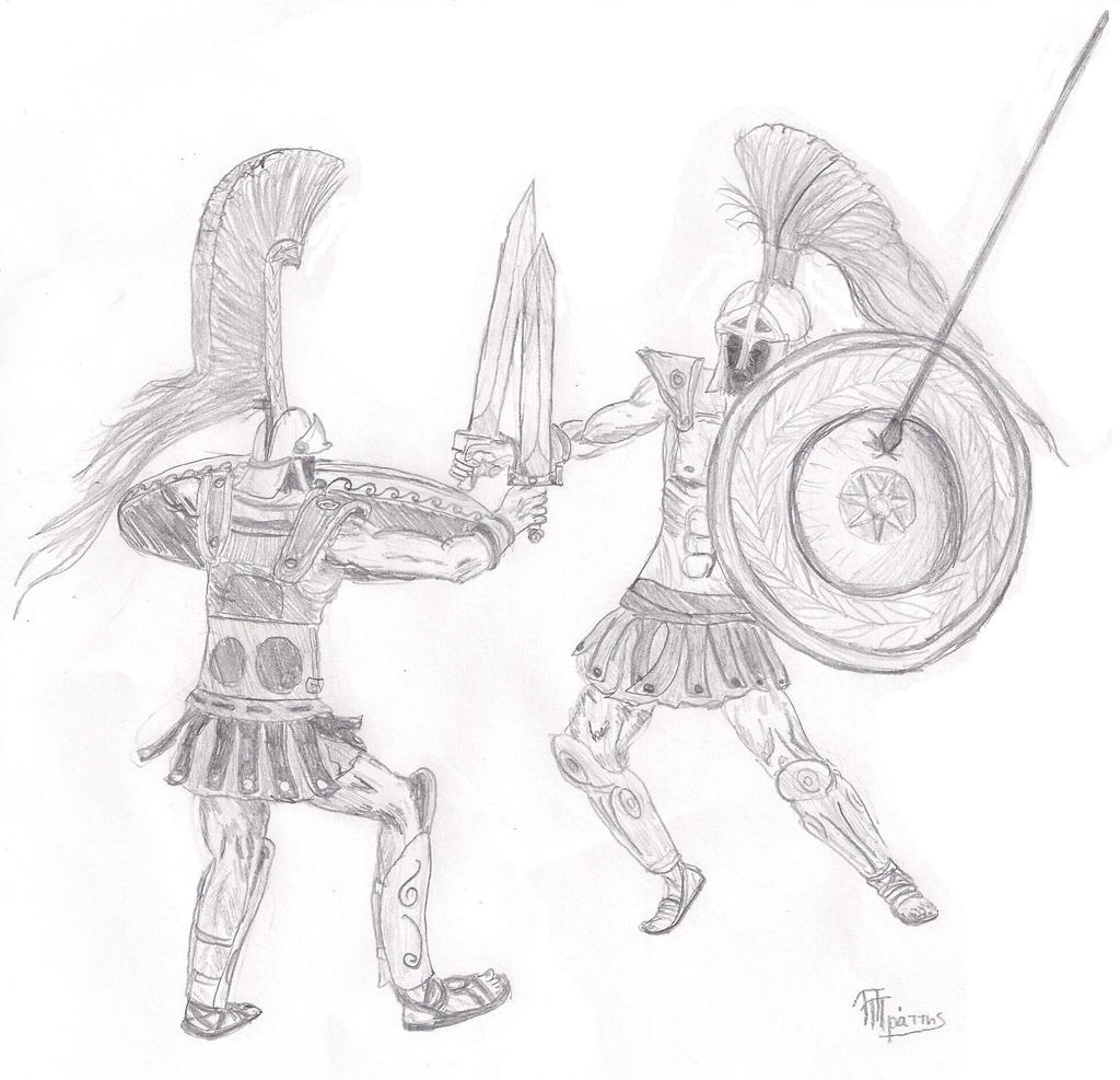 Achilles Vs Hector Sketch By Overlordhunter On Deviantart